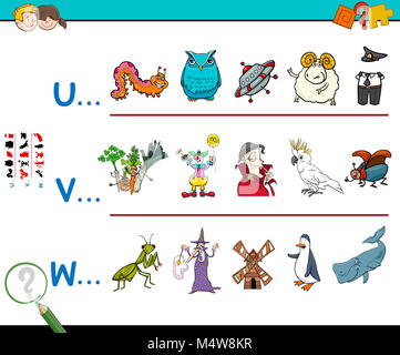 first letter of a word educational game for children Stock Photo - Alamy