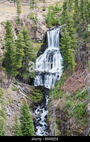 Undine Falls on Lava Creek in Yellowstone National Park during summer ...