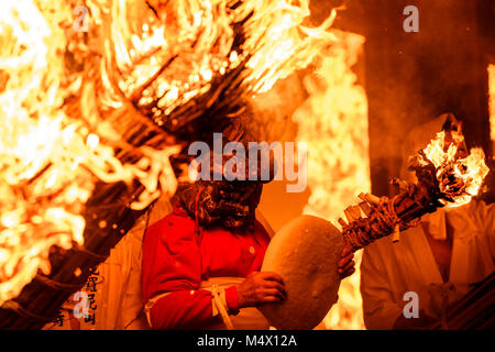 FEBRUARY 17, 2018 - An ogre mask on display at the Takisanji Demon ...