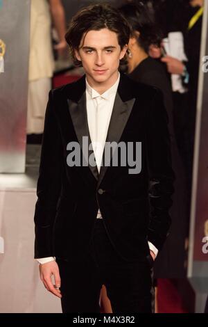 Timothee Chalamet attends the BAFTA Film Awards at the Royal Festival ...