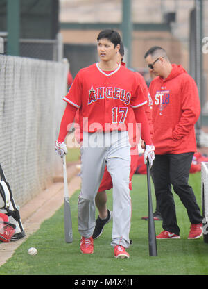 Tempe, Arizona, USA. 16th Feb, 2018. Shohei Ohtani (Angels) MLB : Los ...