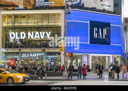 Old Navy and The Gap Advertising Screens in Times Square, NYC, USA ...