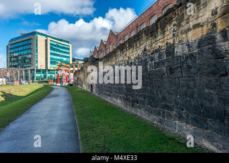 The Newcastle town wall is a medieval defensive wall, and Scheduled ...