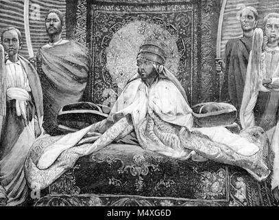 Emperor Menelik II (1844-1913), King of Kings of Ethiopia. The process ...