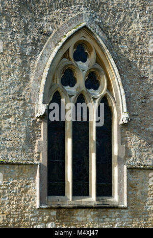 Exterior view of the east window, St. Michael`s Church, Haselbech ...