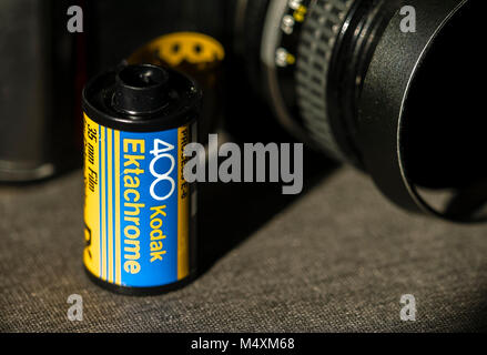 Kodak Ektachrome 35mm Transparency Film, first produced in the 1940s by ...