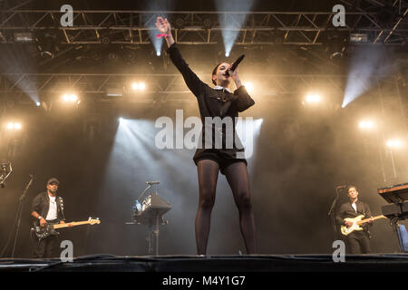 The French pop singer Jain live at the 26th Heitere Open Air in ...