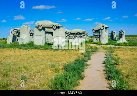 Carhenge Sculpture in Alliance, Nebraska ,USA is a replica of England's ...