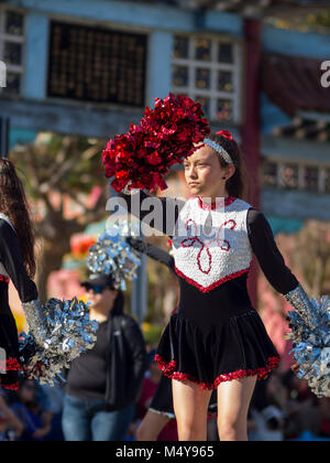 Los Angeles, FEB 17: Marching band at Goldern Dragon Parade on FEB 17 ...