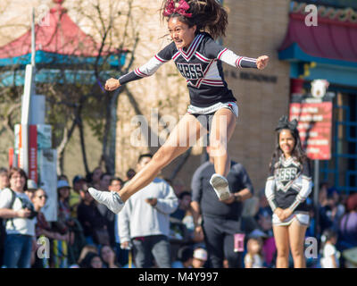 Los Angeles, FEB 17: Marching band at Goldern Dragon Parade on FEB 17 ...