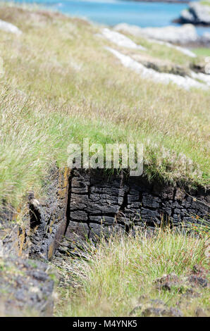 Scottish traditional peat cutting for fuel & drying in the highlands ...