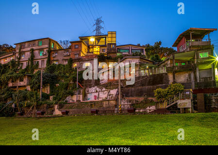 Taipei treasure hill artist village in Taipei, Taiwan at night Stock ...