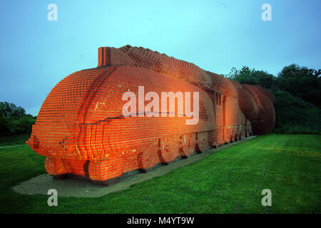 brick train sculpture “Mallard” locomotive Darlington by David Mach ...