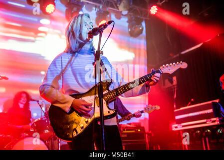 Molly Rankin, Sheridan Riley (drummer) and Brian Murphy of Alvvays ...