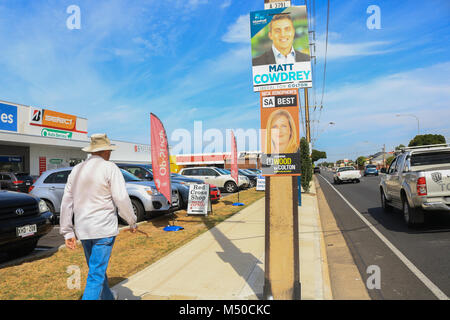 Adelaide Australia 20th February 2018. Campaign posters representing ...