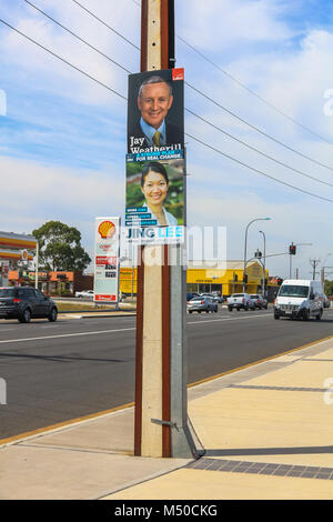 Adelaide Australia 20th February 2018. Campaign posters representing ...