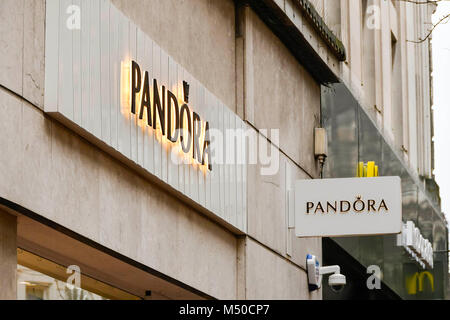 pandora shop on the high street selling silver charms and jewelry, high ...