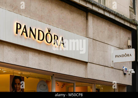 pandora shop on the high street selling silver charms and jewelry, high ...