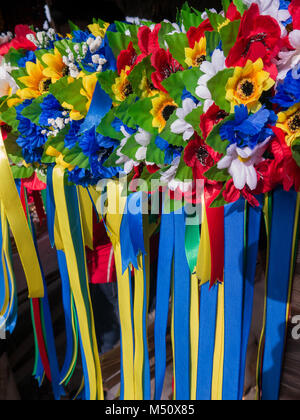 Colorful party flags made of paper / Triangle paper flag hang in the ...