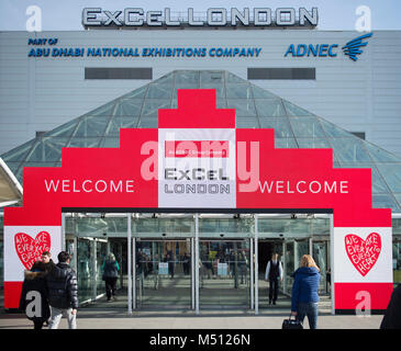 Entrance to ExCel London (Exhibition Centre London) exhibition centre ...