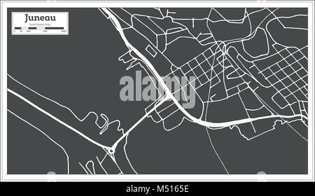 Juneau USA City Map in Retro Style. Outline Map. Vector Illustration ...