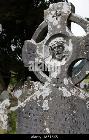Monastic cemetery of Glendalough, Ireland. Famous ancient monastery in ...