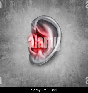 Tinnitus Symptom and ringing in the ear as bees making a buzzing sound ...