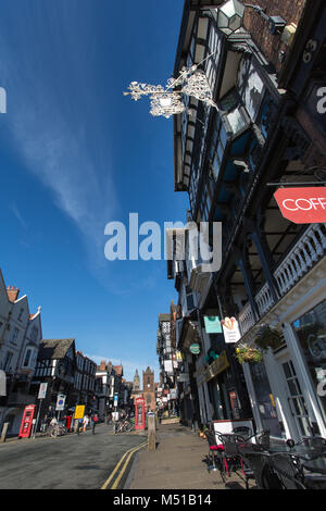 Pedestrian street in Chester city centre, Cheshire, UK. 2025 Stock ...