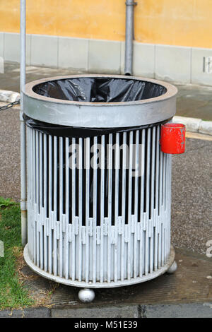 Cigarette disposal bin in smoking zone Stock Photo - Alamy