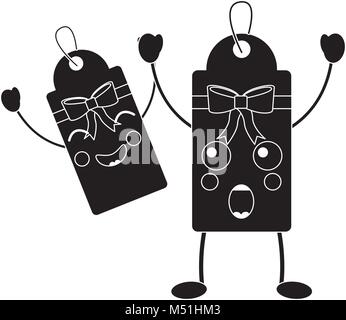 gift or price tag emoji icon image vector illustration design black ...