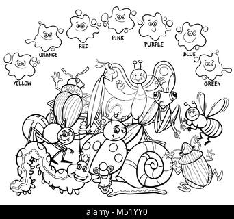basic colors educational coloring page Stock Photo - Alamy