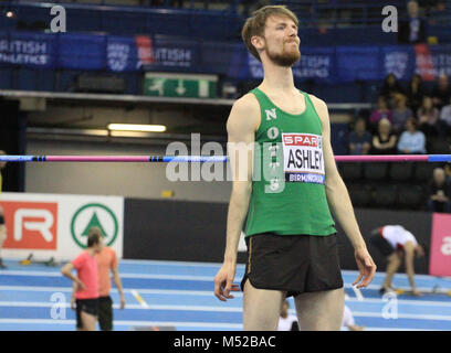 Sheffield's Matthew Ashley looks to the crowd after his jump at the ...