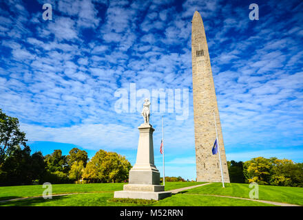 Autumn trees and Bennington Battle Monument in Bennington, Vermont, VT ...