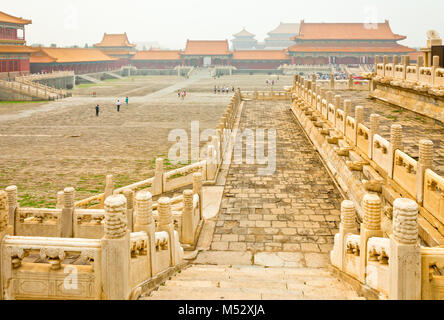 China, Beijing - main entrance of Imperial Palace with the famous Mao ...