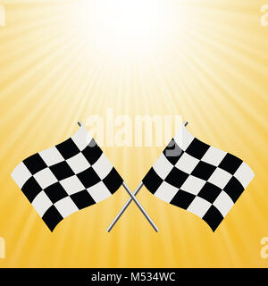 Checkered Flags. (Two Crossed Flags Stock Photo - Alamy