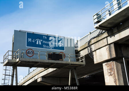 The start of the A4/M4 Chiswick Flyover in west London, England UK ...