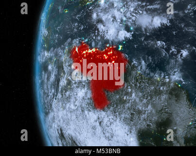 Venezuela from space on realistic model of planet Earth with country ...