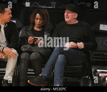Michael Rapaport and Kebe Dunn at the Los Angeles Lakers game. The Los ...