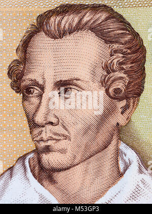 Juliusz Slowacki portrait from Polish money Stock Photo - Alamy