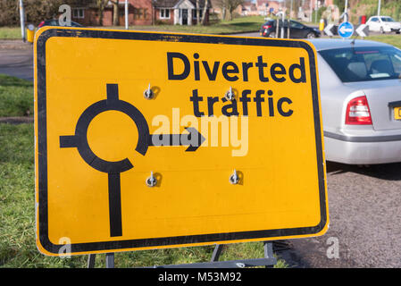 Traffic diversion sign Stock Photo - Alamy