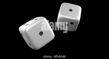 Close up of dice mid throw on a black background Stock Photo - Alamy