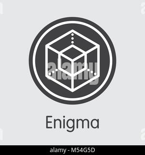 Enigma Coin cryptocurrency blockchain icon. Virtual electronic ...