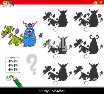 educational shadow activity with monsters Stock Photo - Alamy