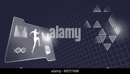 Human health and fitness interface and grey background Stock Photo - Alamy