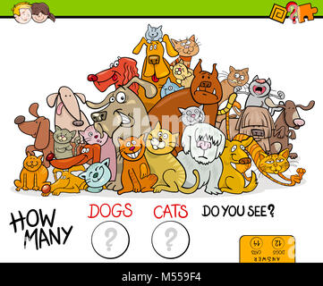 counting dogs activity worksheet task Stock Photo - Alamy