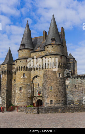 Medieval castle in the town of Vitre. Build by baron Robert I of Vitre ...