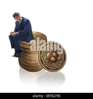 Businessman sad about bitcoin price crash Stock Photo - Alamy