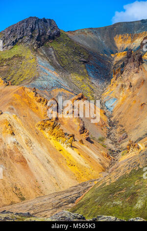 Incredible shades of rhyolitic mountains - yellow, orange, green and ...