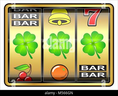 slot machine. gambling illustration. Clover, concept, luck Stock Photo ...