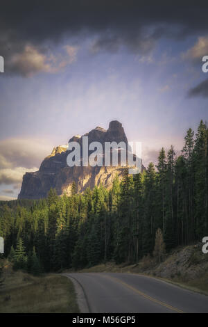 A road to Castle Mountain in Banff National Park Stock Photo - Alamy